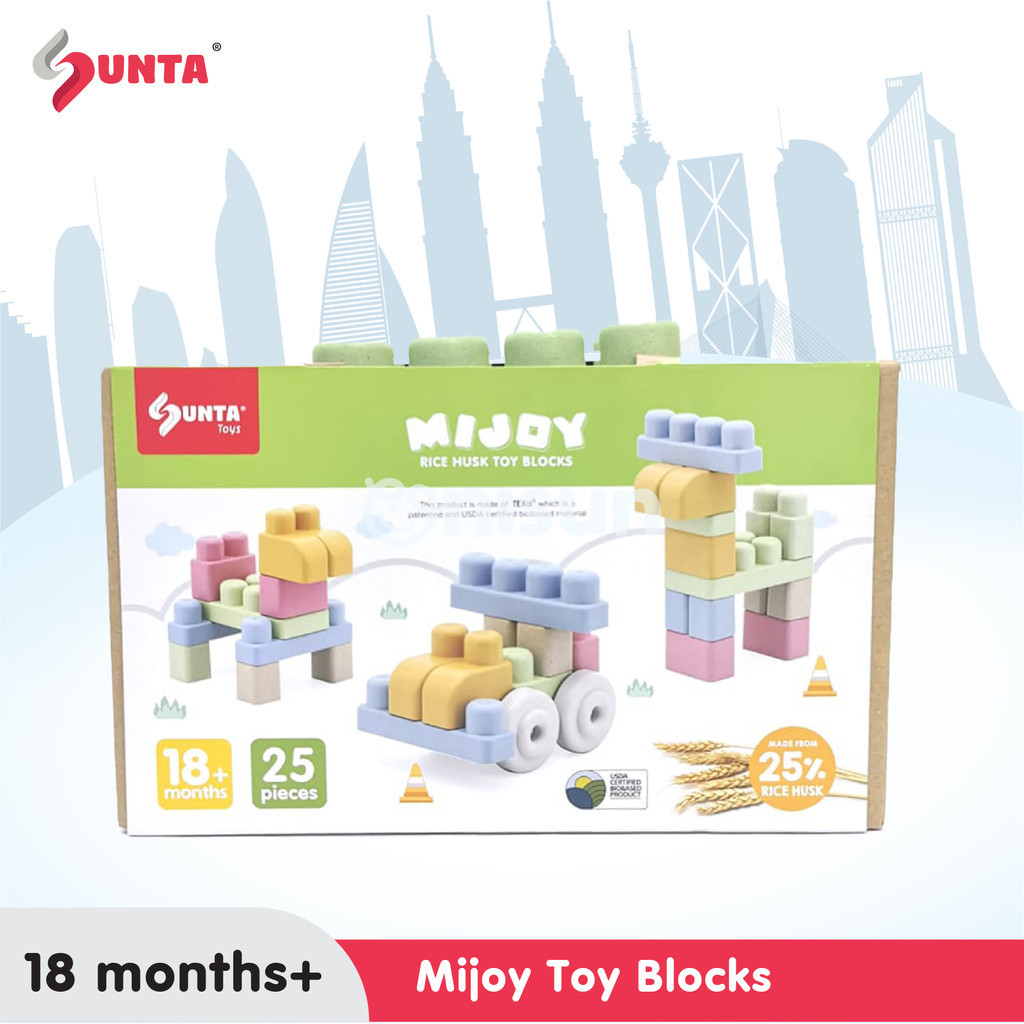 25 PCS MIJOY Rice Husk Toy Blocks | Early Learning Educational Toy ...