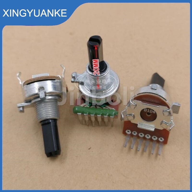 2PCS 161 Type Double Vertical Potentiometer 6Pins B100K B104 Amplifier ...