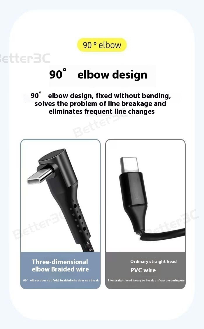 3 in 1 Nylon Weaving Anti Bending Type C to Type C Cable 100W Super ...