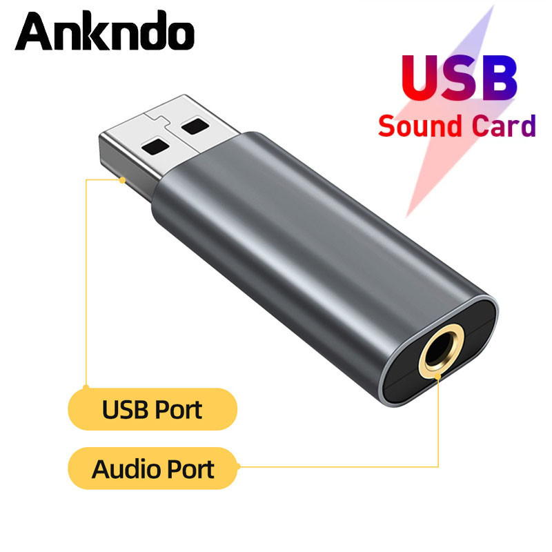in stock Ankndo USB to 3.5mm Jack Adapter USB to Aux- Adapter External ...