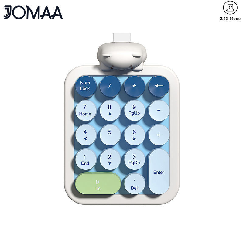 Jomaa &Mofi Ergonomic Portable Numeric 2.4G Plug and Play Wireless Keypad Micro Arc Shaped ...