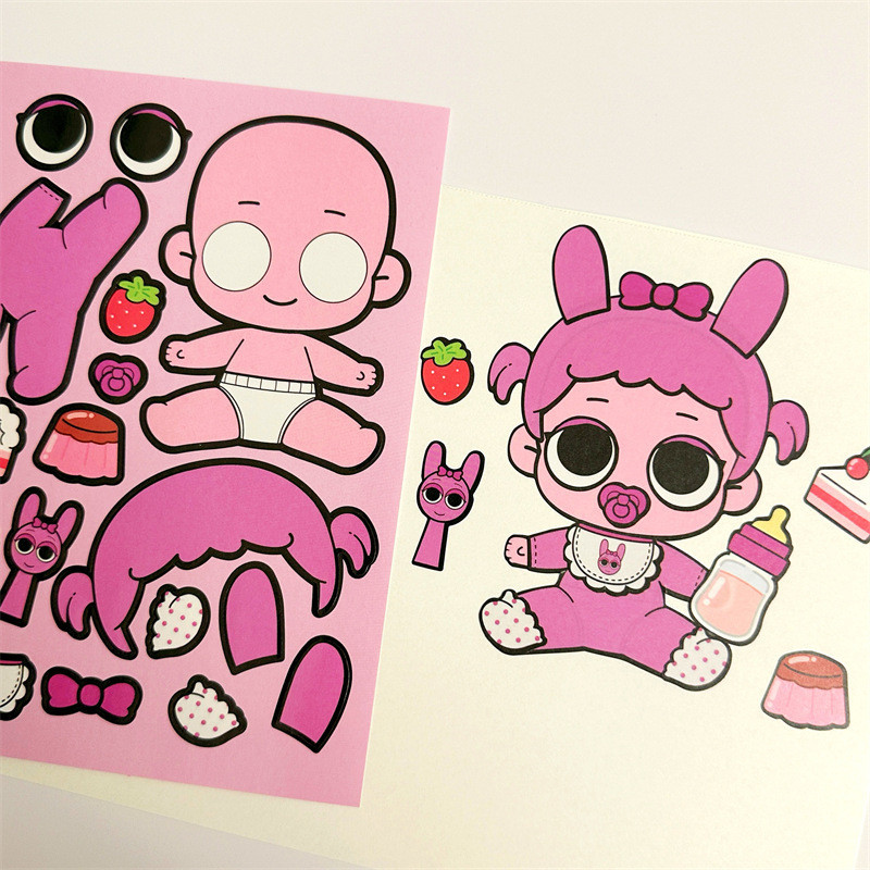 8sheets/set Sprunki Game Stickers Human Version Baby Dress up Stickers ...