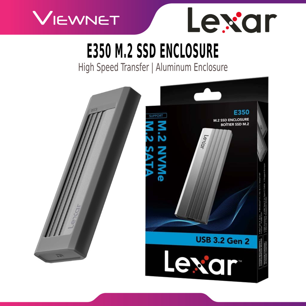 LEXAR E350 M.2 SSD ENCLOSURE USB 3.2 GEN 2 WITH UP TO 10GBPS | METAL ...