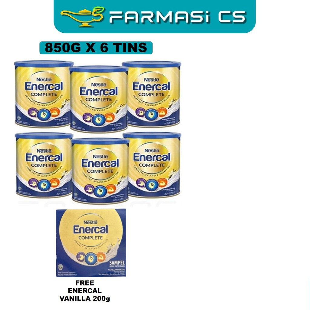 Enercal Complete 850g x 6 tins EXP:09/2027 FREE 200g [ nestle, vanilla ...