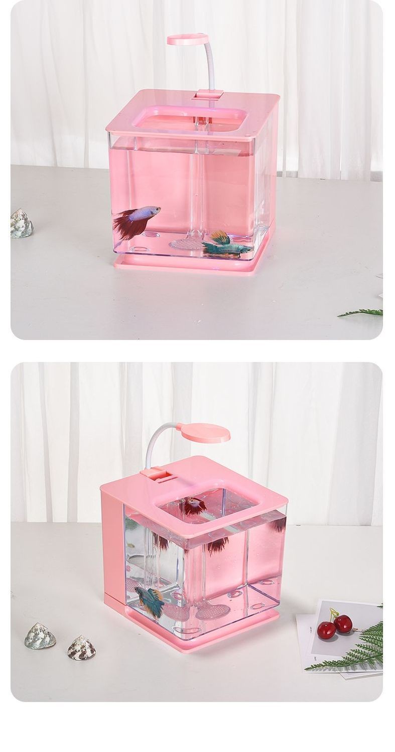Plastic aquarium home living room desktop landscaping mini Betta fish ...