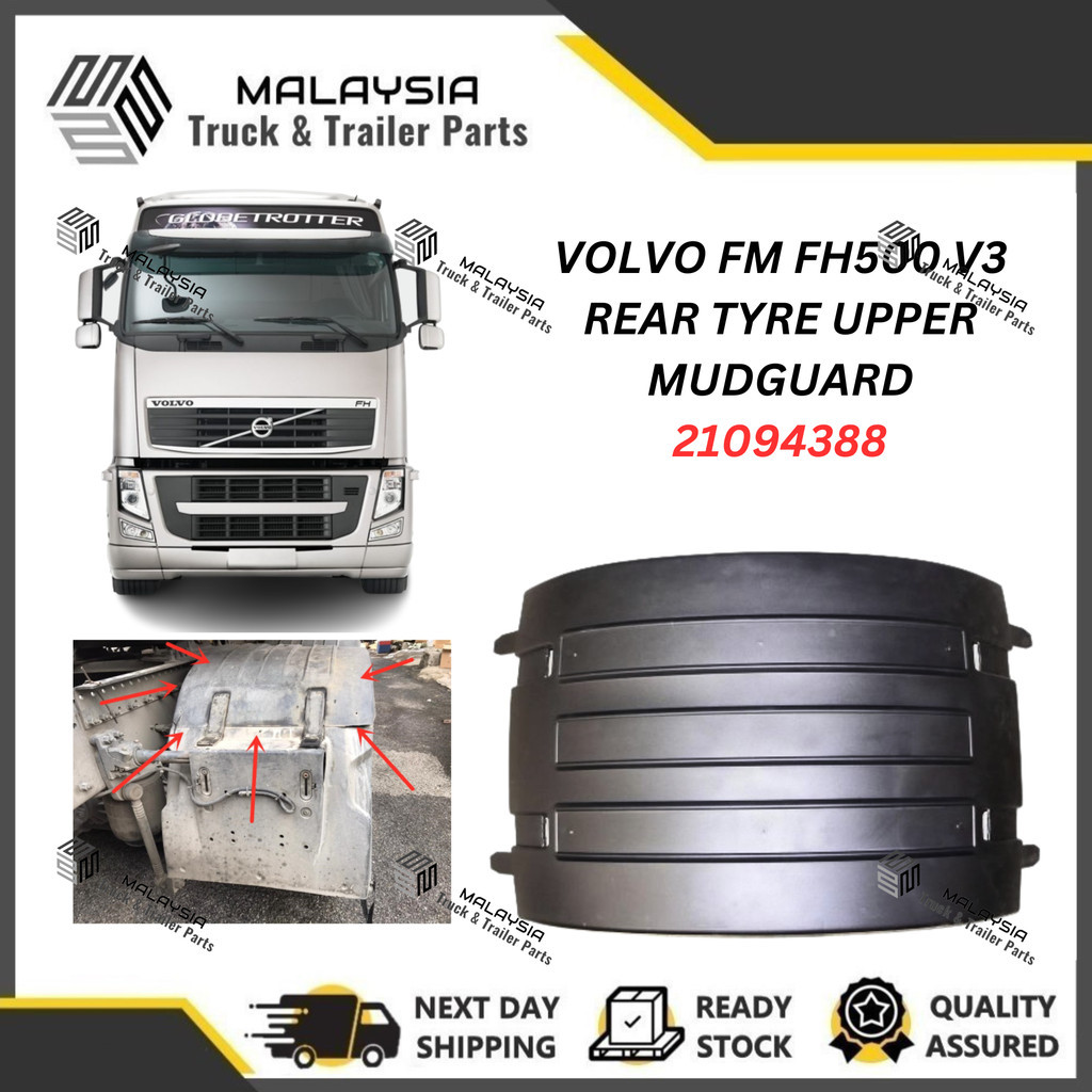VOLVO FM FH500 V3 VERSION 3 REAR TYRE UPPER MUDGUARD 21094388 LORRY ...