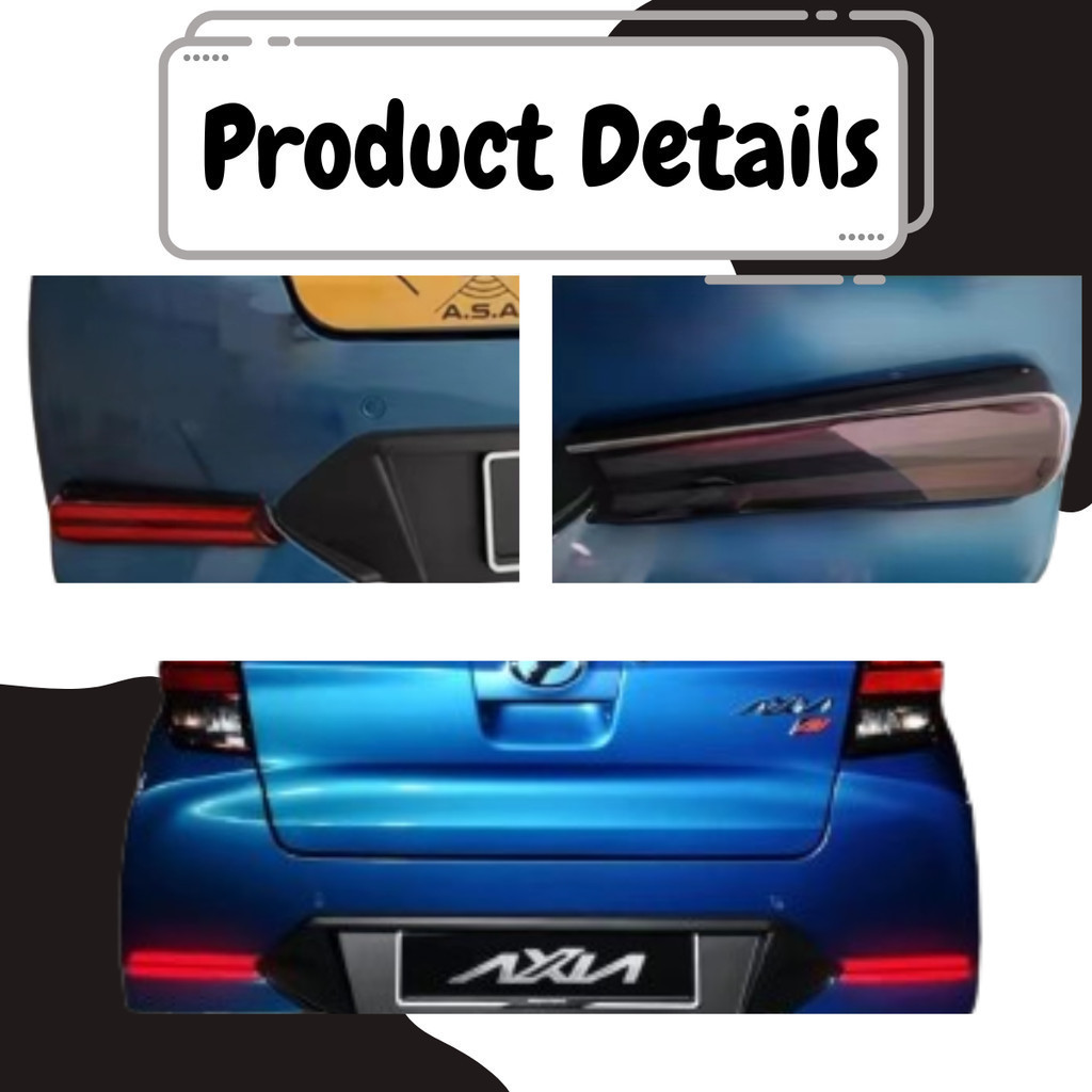 Perodua Axia Baru 2023-2025 Facelift LED Rear Bumper Reflector LED ...