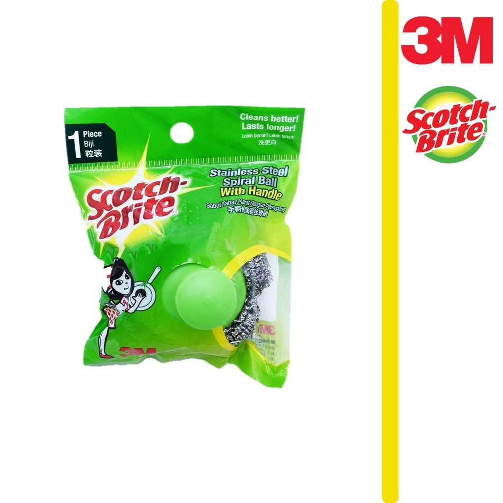 3M Scotch Brite 1pcs/pack Stainless Steel Metallic Spiral Ball With ...