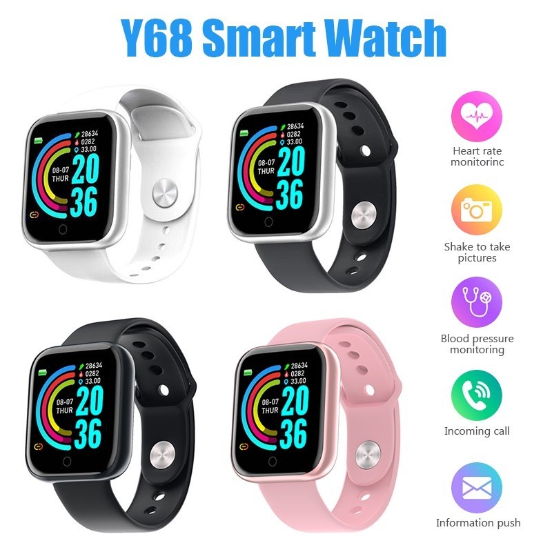 Original Y68 Smartwatch for Apple iPhone IOS Xiaomi Android System ...