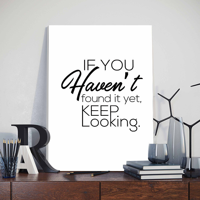 （With Frame）Inspirational Quote Poster Black And White Nordic Style ...