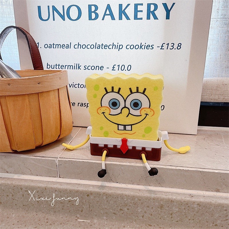 Dishwashing Spongebobs Sponge Shelf Cartoon Wash Dishes Cleaning Sink ...