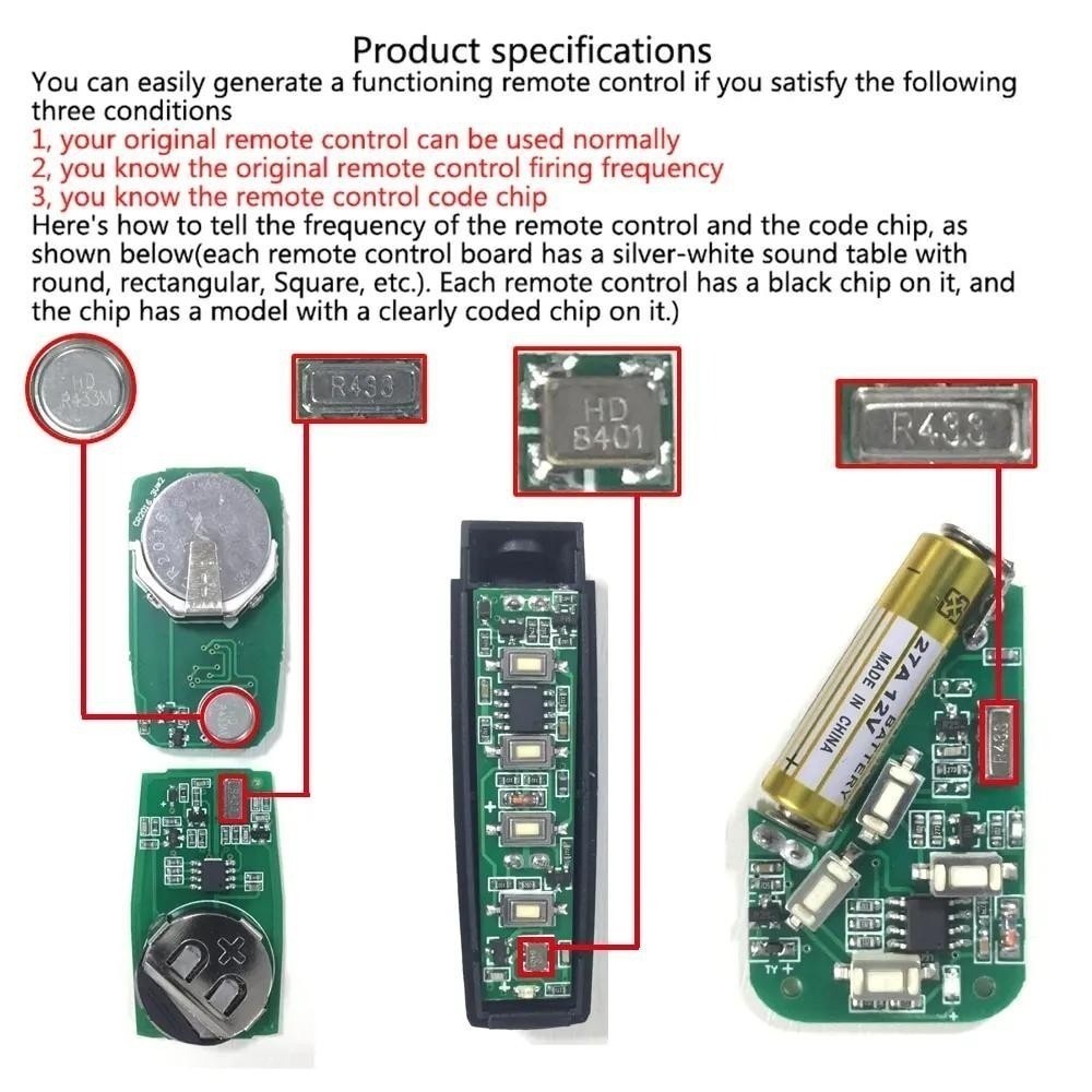 433MHz Wireless Remote Control for Door/Gate Control alarms skylights ...