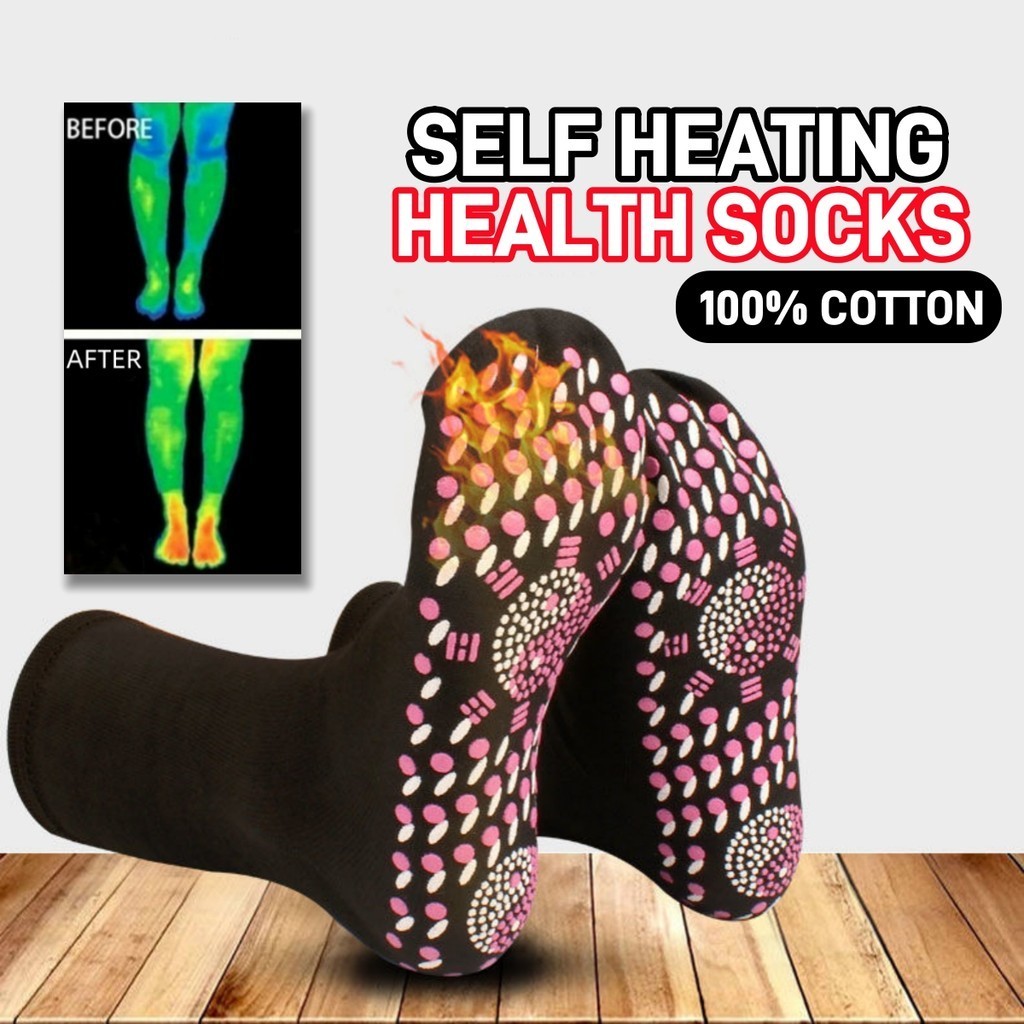 (1 pair) Self Heating Health Care Socks Tourmaline Magnetic Therapy ...