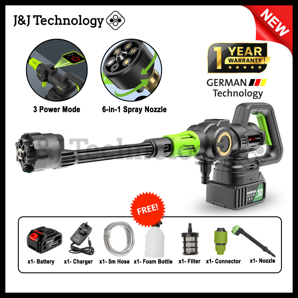 JNJ Technology 6-In-1 Water Jet Cordless Car Washer High Pressure ...