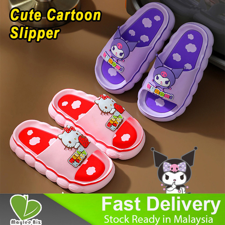 Cute Kids Melody Kuromi Kitty Selipar Shoes Girl Comel Budak Perempuan ...