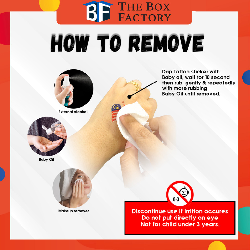 TBF 3in1 Merdeka Sticker Pvc sticker Transparent Face Tattoo Sticker ...