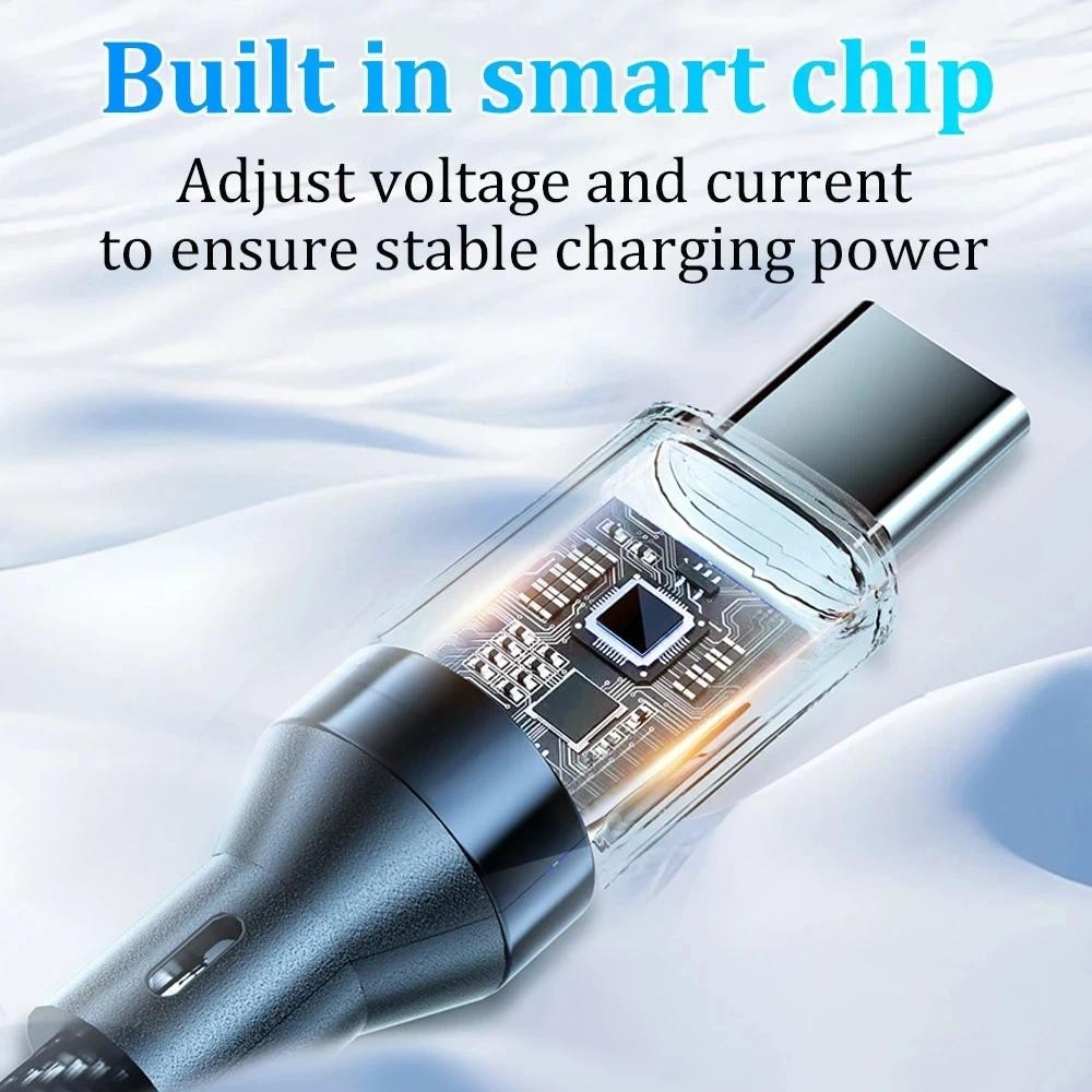 6A USB C To USB C Cable Digital Display PD 120W Fast Charging USB A To ...