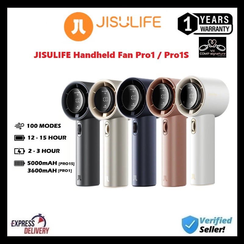 JISULIFE Handheld Fan Pro1 Pro1S Portable Bladeless Rechargeable 100 ...