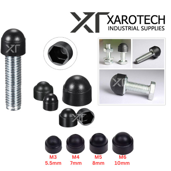 Nylon Screw Cover Plastic Dome Bolt Nut Protection Cap Cover Black M3 ...