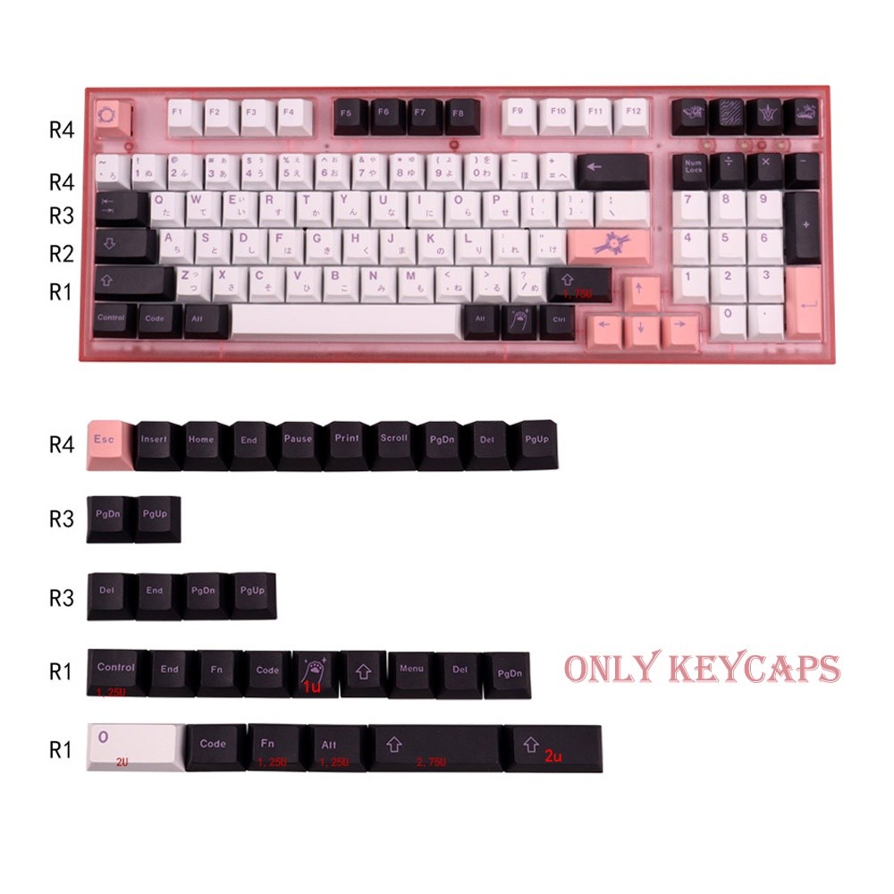 in stock PBT 129 Keys GMK Senpai Cherry Profile DYE-SUB Japanese ...