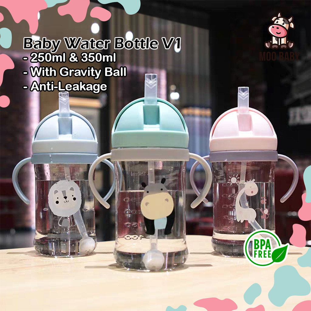 Moo Baby Botol Air Baby Bpa Free Botol Air Straw Baby Water Bottle with ...