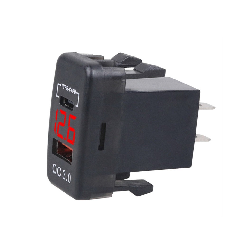 Rto Car PD Type-C Quick Charge QC3.0 Power Socket Charger Meter Adapter ...