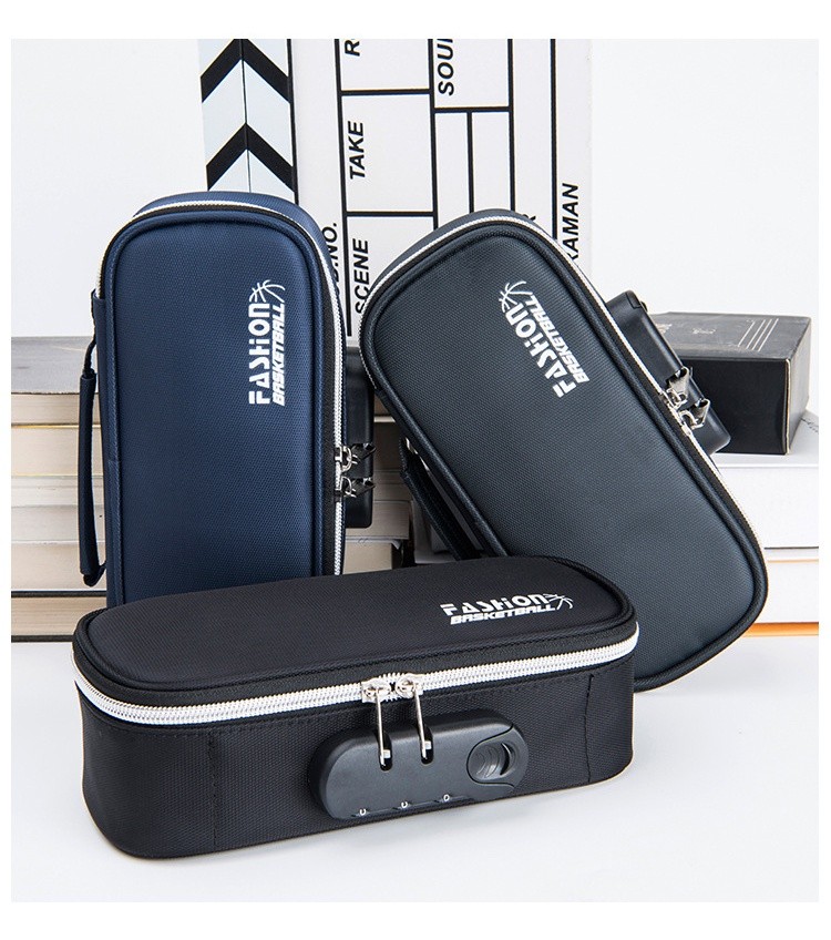 Large-Capacity Pencil Case Password Lock Pen Box Portable Organizer Box ...