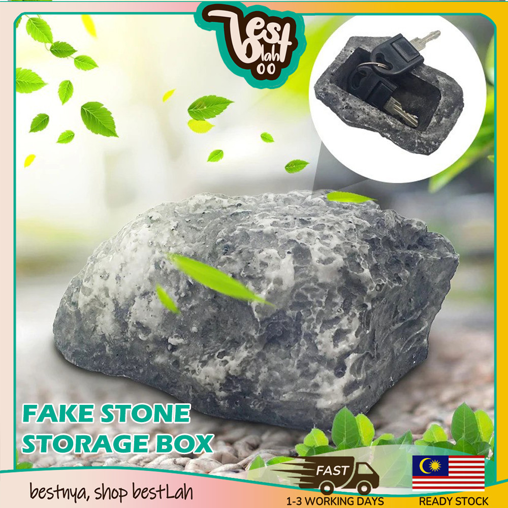 BESTLAHH Key Rock Fake Stone Storage Box Key Hiders Safe Outdoor ...