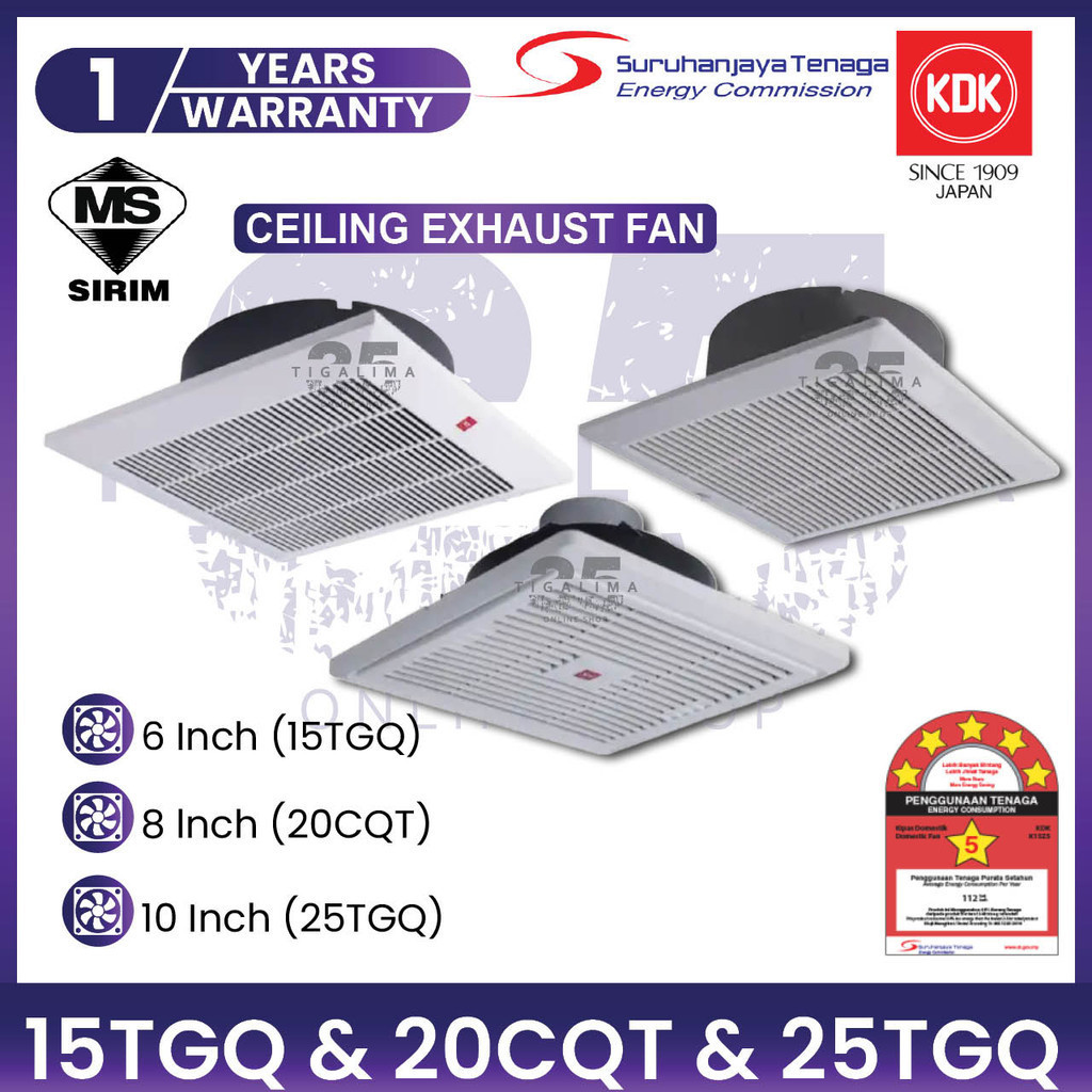 KDK 15TGQ 6Inch 20CQT 8Inch 25TGQ 10Inch Ceiling Exhaust Fan Ceiling ...