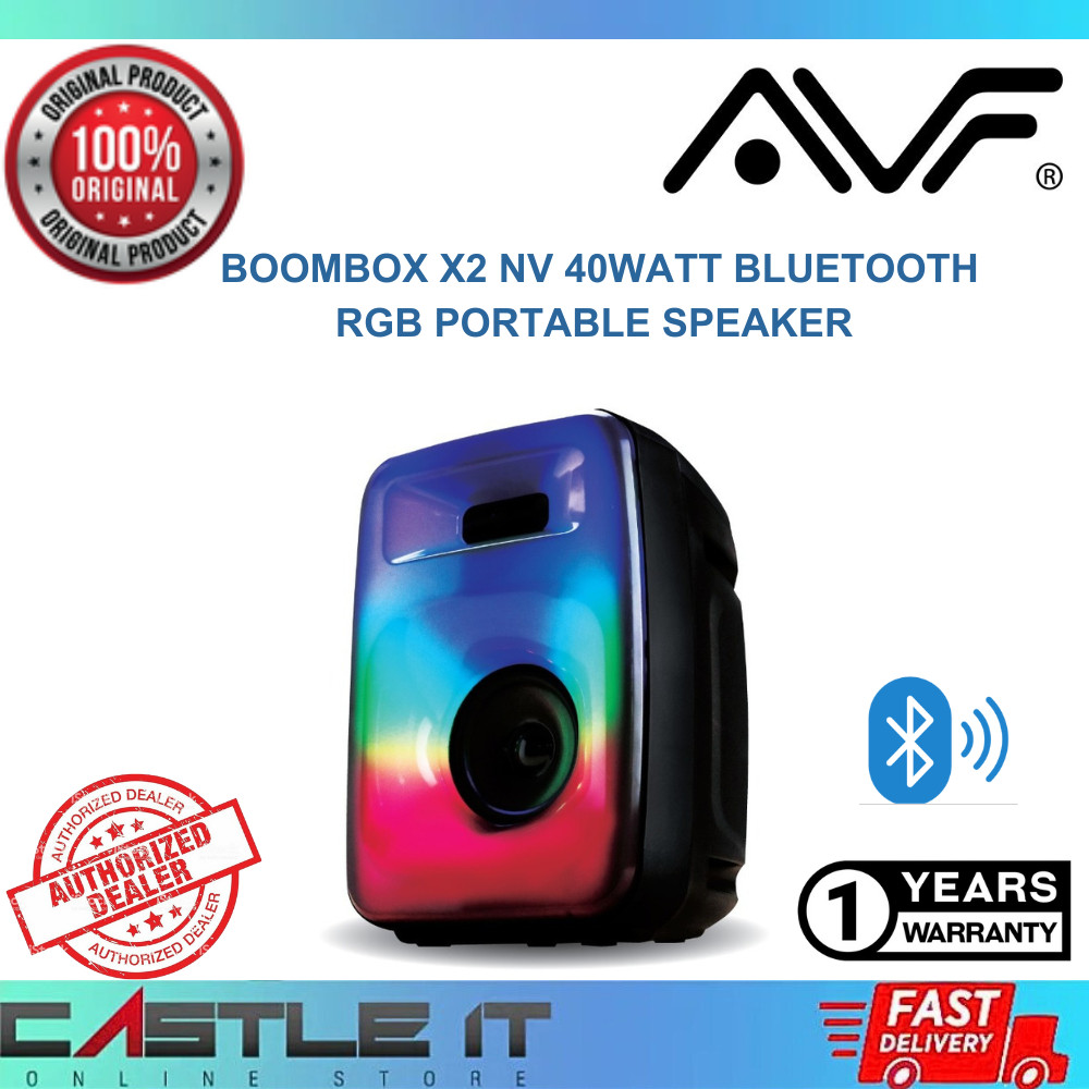 AVF BOOMBOX X2 NV 40Watt Bluetooth Portable Speaker RGB Wireless BT 5.0 ...