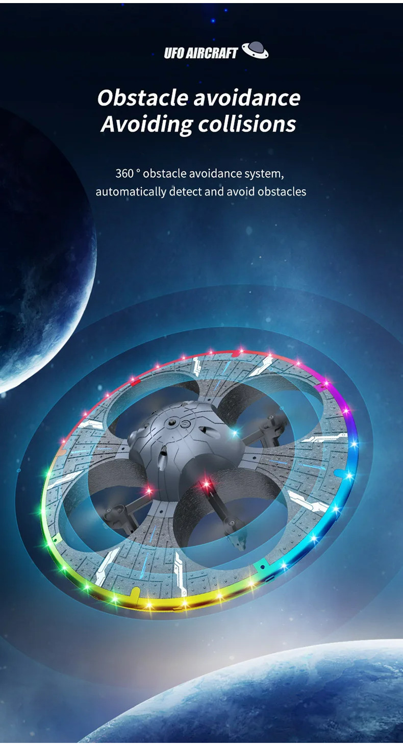UFO RC Mini Quadcopter Induction Drone 4K Intelligent Remote Control ...