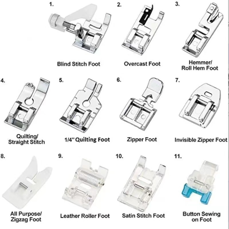 Presser Feet Set 11Pcs Snap On Sewing Machine Foot for Home Low Shank Sewing Machine Use Presser ...