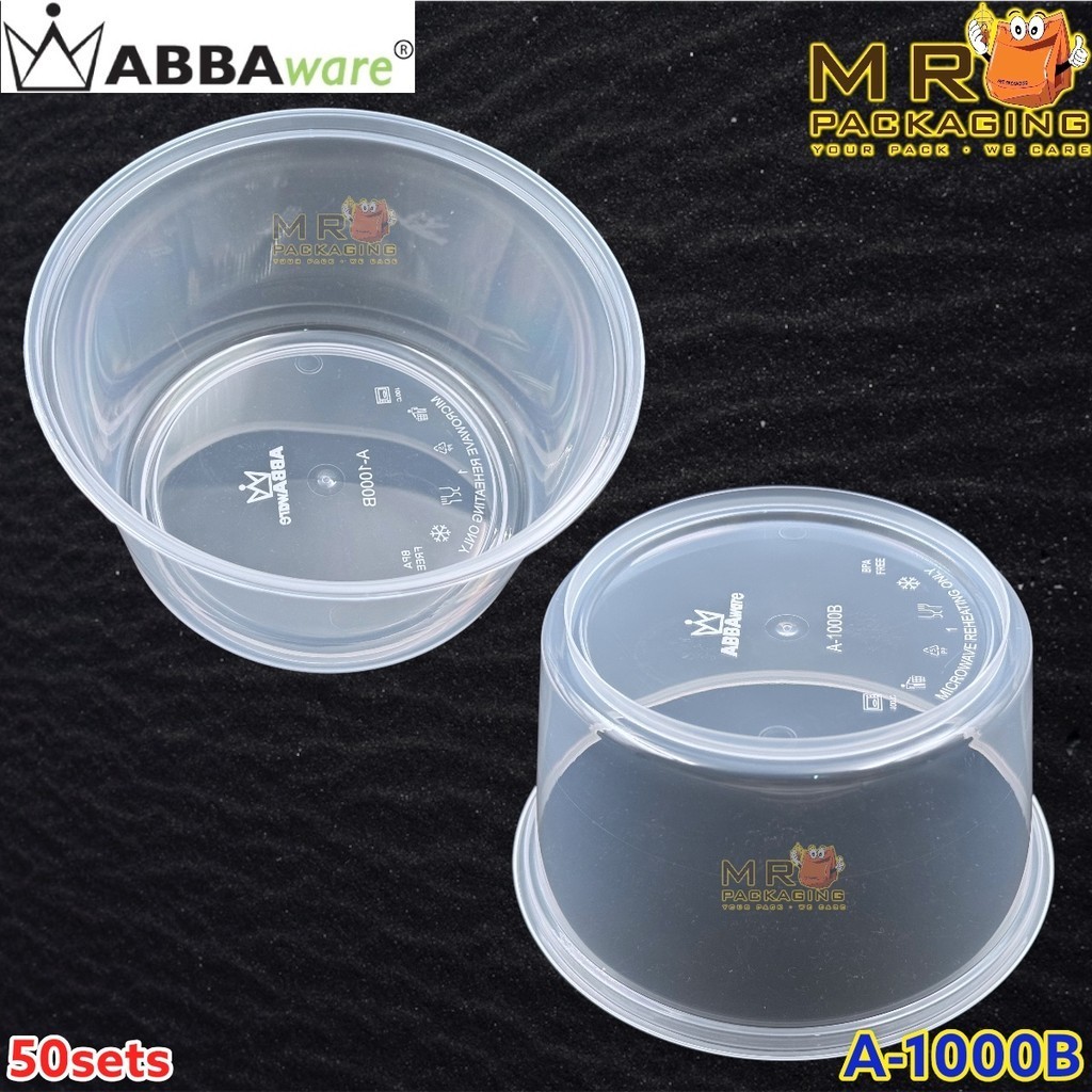 MS 1000B Microwaveable Round Container [ 50sets± ] 840 ml Bekas Bulat ...