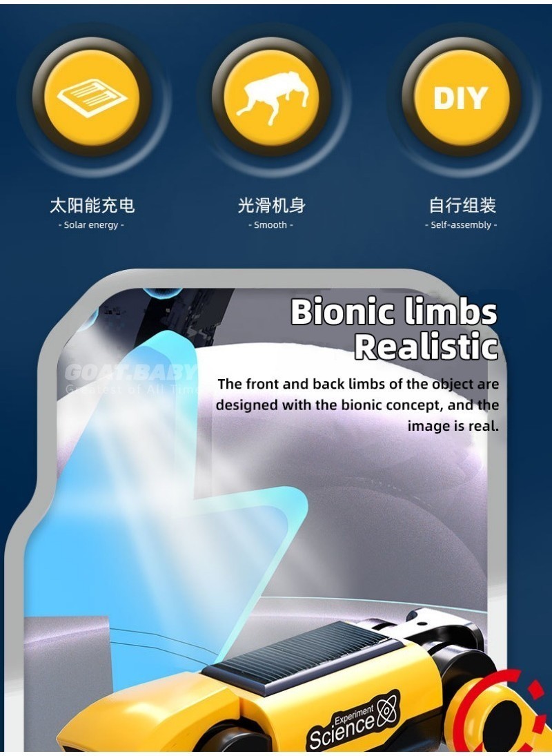 Self-Install DIY Robotic Kit Solar Powered or R/C Electric Robot Dog ...