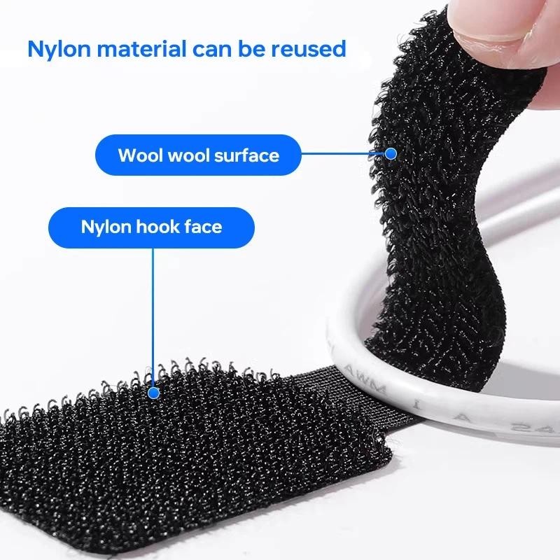 100pcs Data Cable Velcro Is Suitable For Self-Adhesive Desktop Wall ...