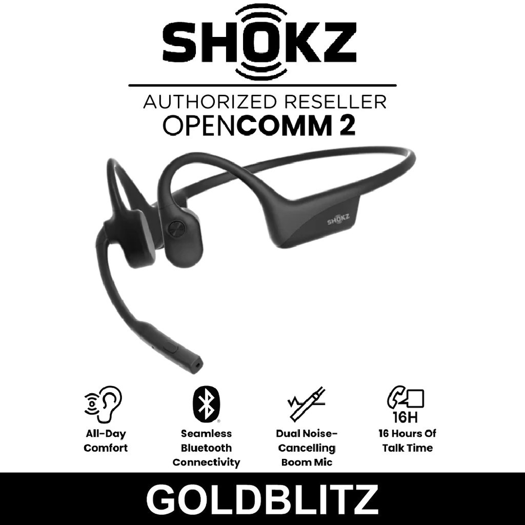 Shokz OpenComm2 UC Bone Conduction Stereo Bluetooth Headset C110 | 2 Years Shokz Malaysia ...