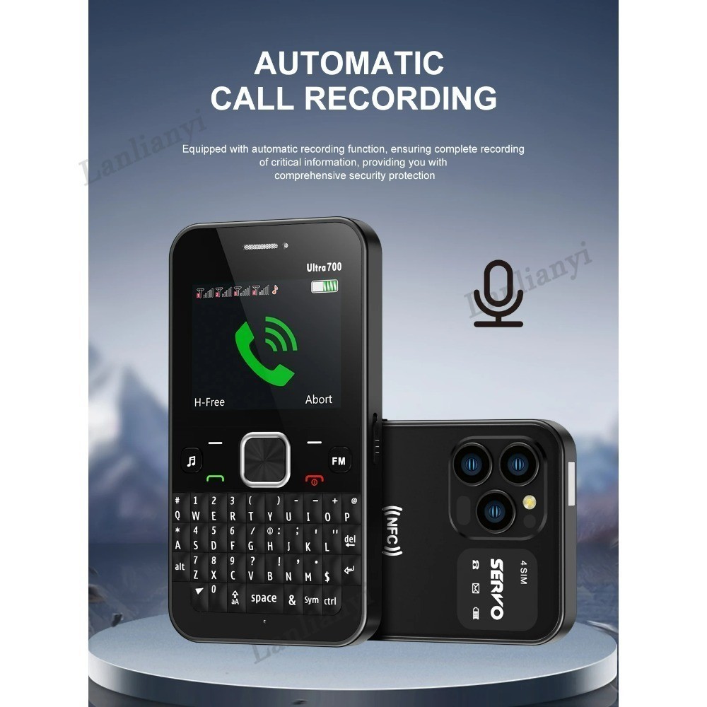 Classic Retro SERVO Ultra700 4 SIM Keyboard Phone 2G GSM Flashlight ...