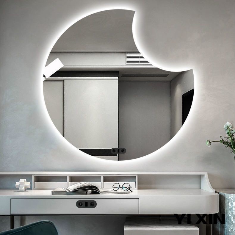YIXIN Toilet Mirror, Shaped Moon, Intelligent LED Mirror With Light ...