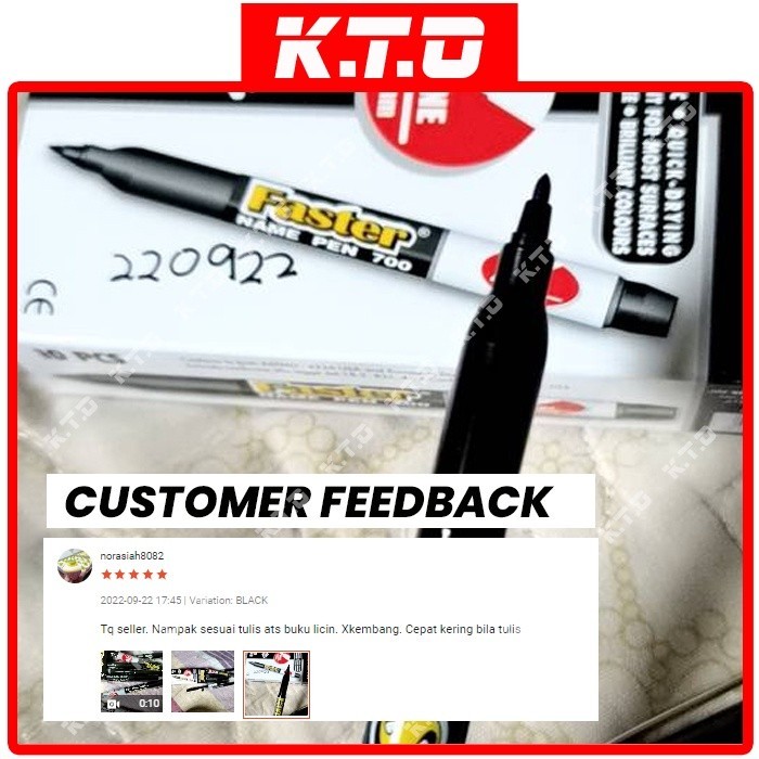 10Pcs / Box Faster Permanent Marker Pen 700 Name Pen Marker Fine 1.0mm ...