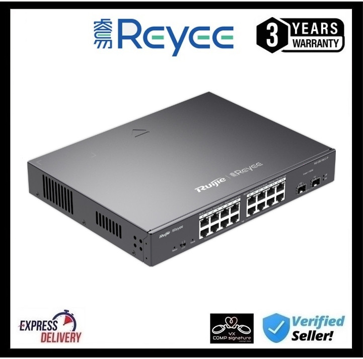REYEE 16-PORT GIGABIT POE WITH 2 SFP SMART MANAGED SWITCH (RY-RG-ES218GC-P) | Shopee Malaysia