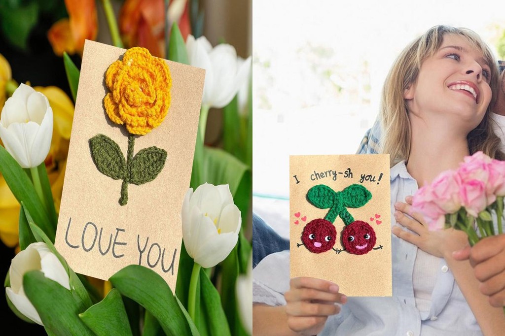[greensea1] Handmade Crochet Card Crochet Design Greeting Card Handmade ...