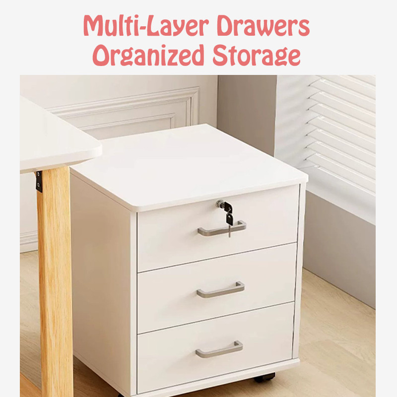 Teemo 3 Tier Roller Office File Cabinet Locker Storage Cabinet Wooden ...