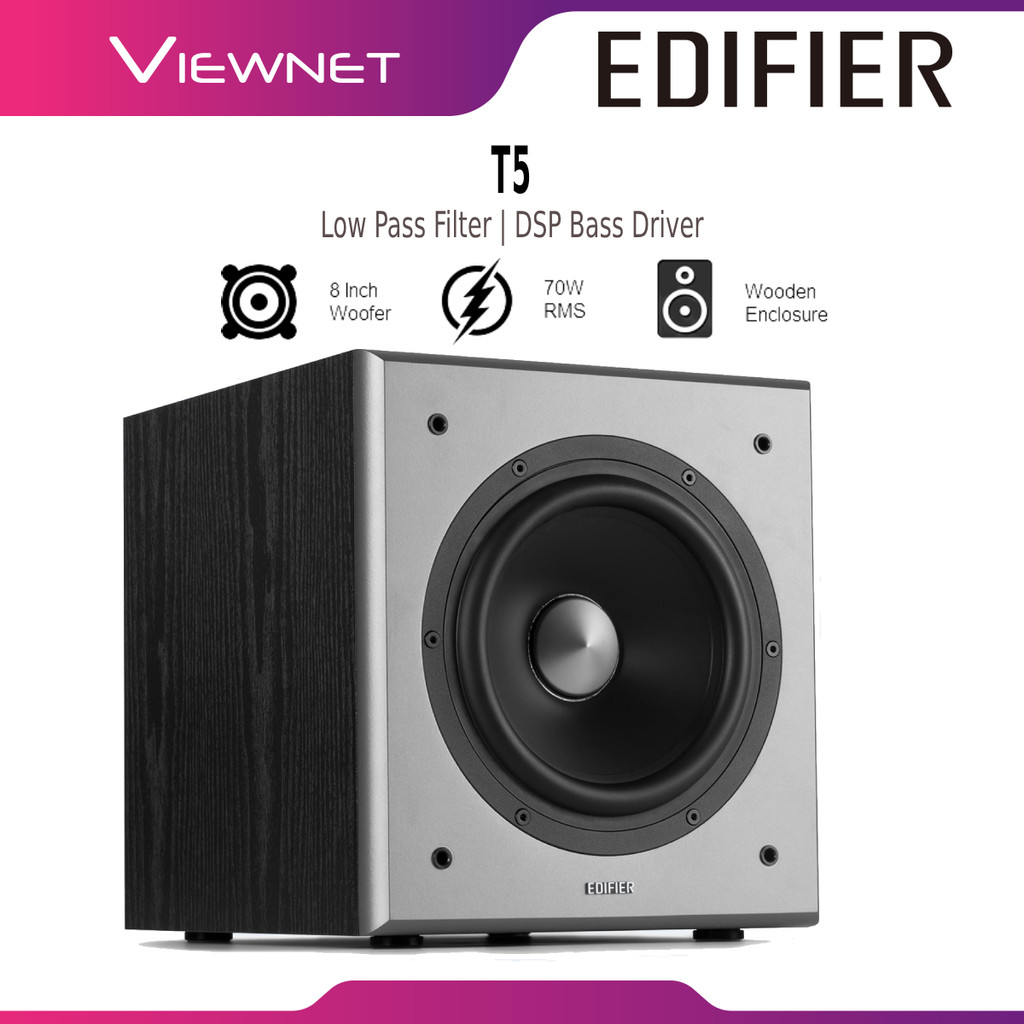 EDIFIER T5 8" SPEAKER STRONG BASS POWERED SUBWOOFER WITH DSP ...