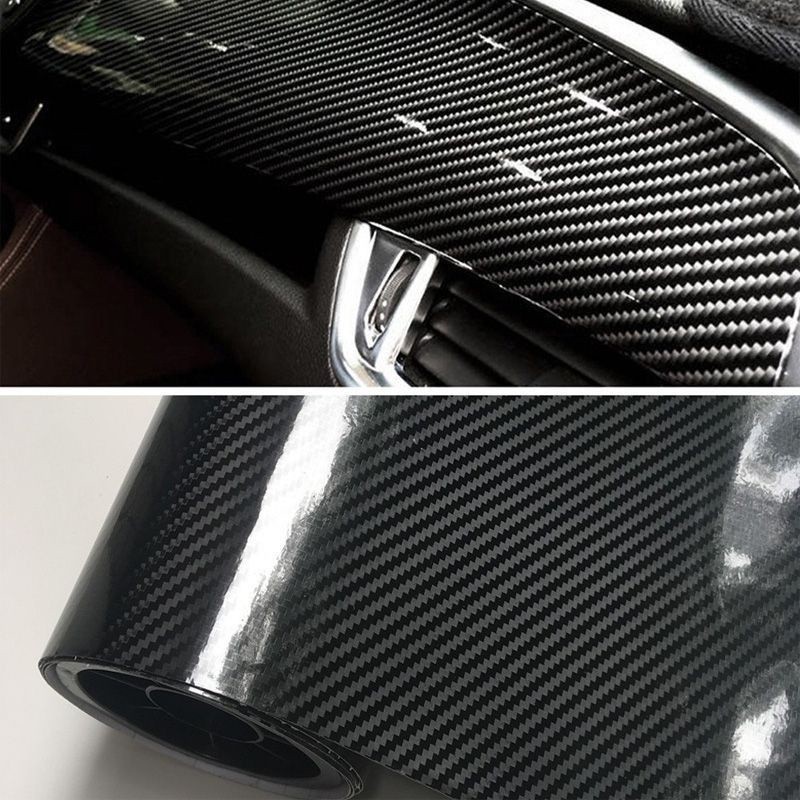 Car Vehicle 100x150CM 7D High Glossy Shiny Carbon Fiber Wrap Film Car ...