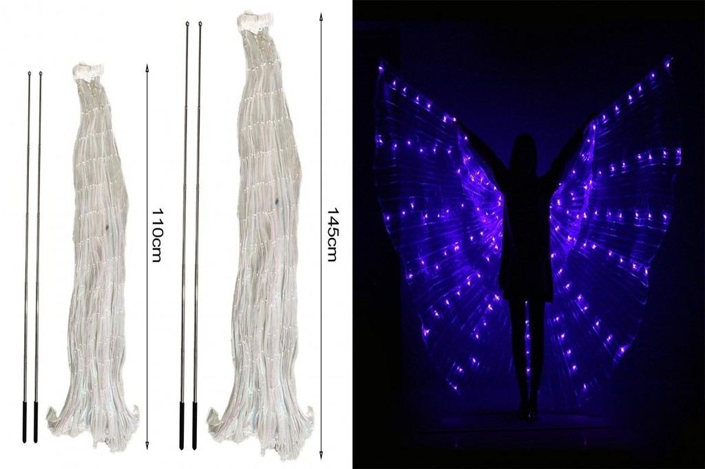 Dj Lighted Costume Wings Led Wing with Stick Large Glowing Butterfly ...