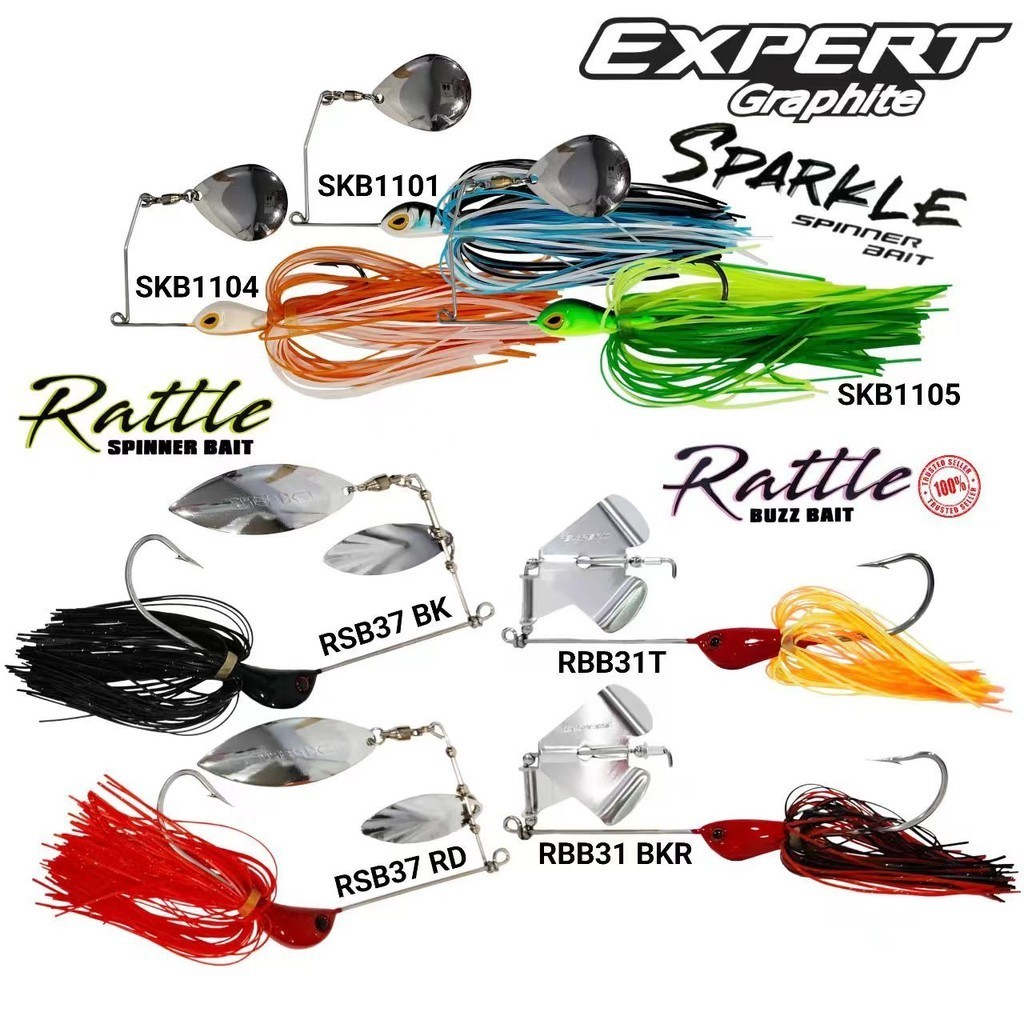 EXPERT GRAPHITE RATTLE SPINNER / BUZZ BAIT/ SPARKLE SPINNER BAIT ...