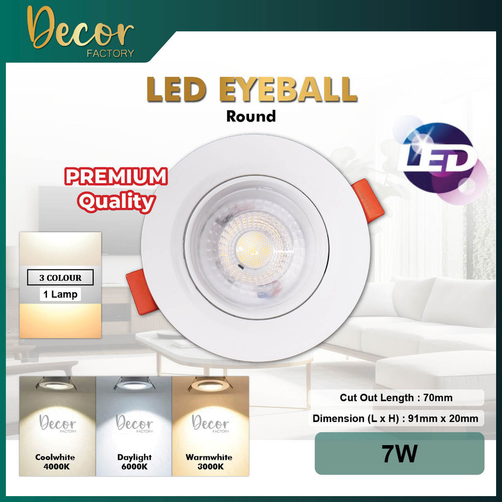 [2 Years Warranty] 3W 5W 7W 10W LED Eye ball LED Recessed Eyeball ...
