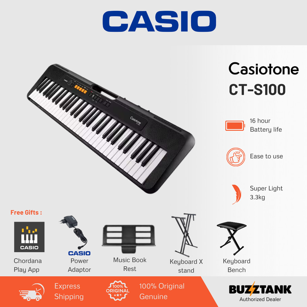 Casio CT-S100 Casiotone 61 keys Portable Keyboard ( CTS100 CT S 100 ...