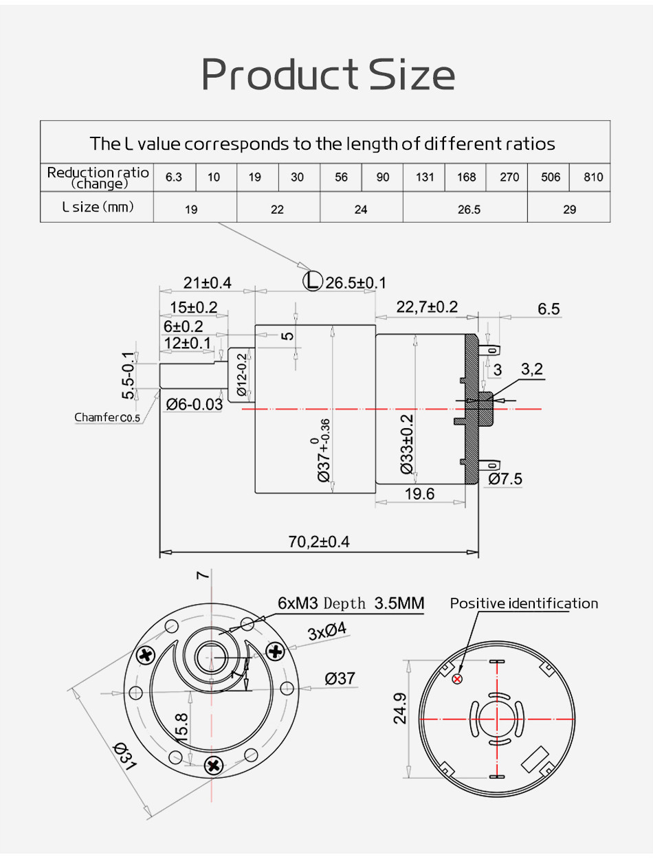 JGB37-520 Miniature High Torque Metal Gear Reducer Motor with Bracket ...