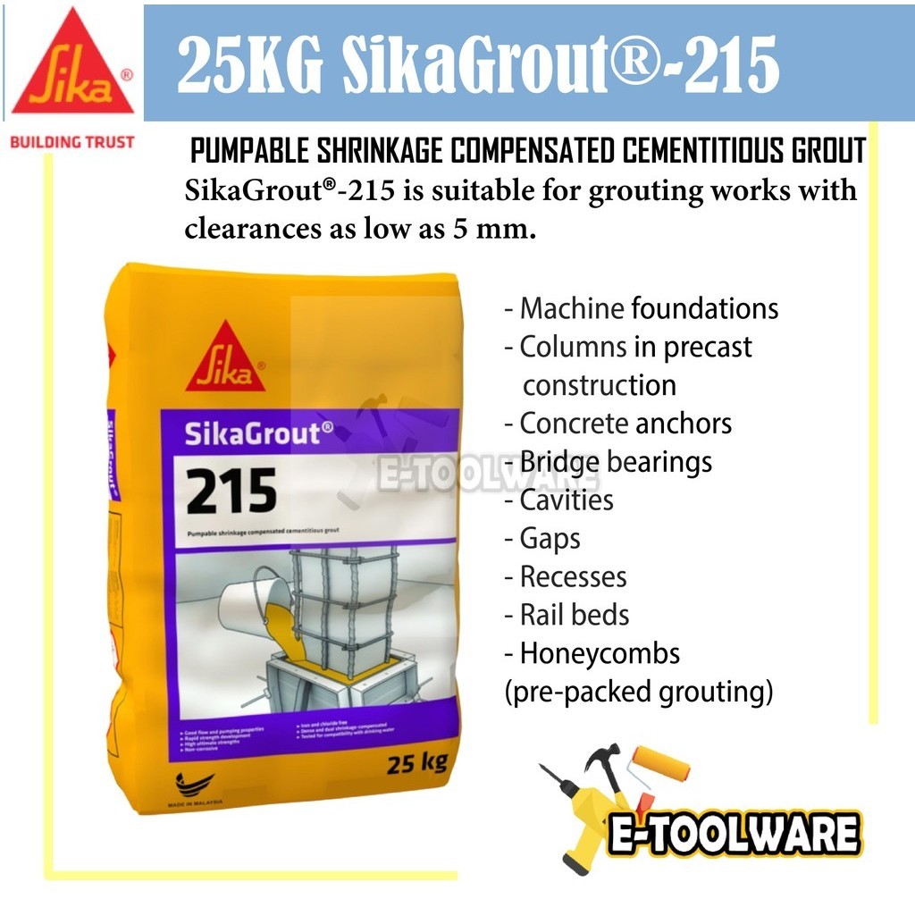 25kg Sika Grout Cement 215 硬灰 | Shopee Malaysia